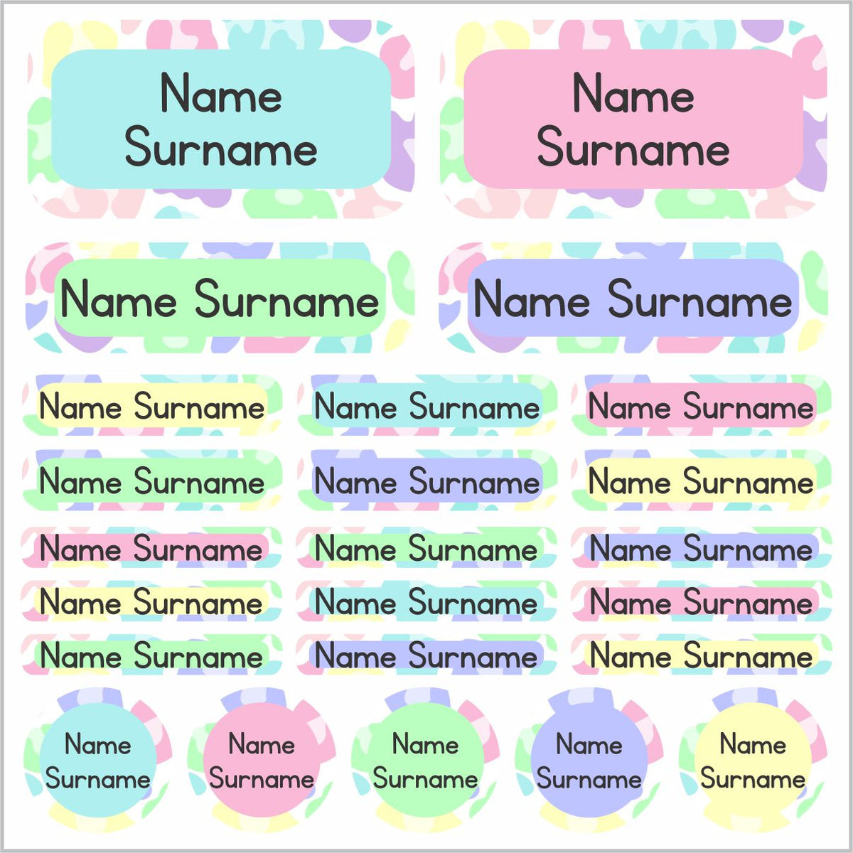 Pastel Leopard Print Labels – Stickit Designs