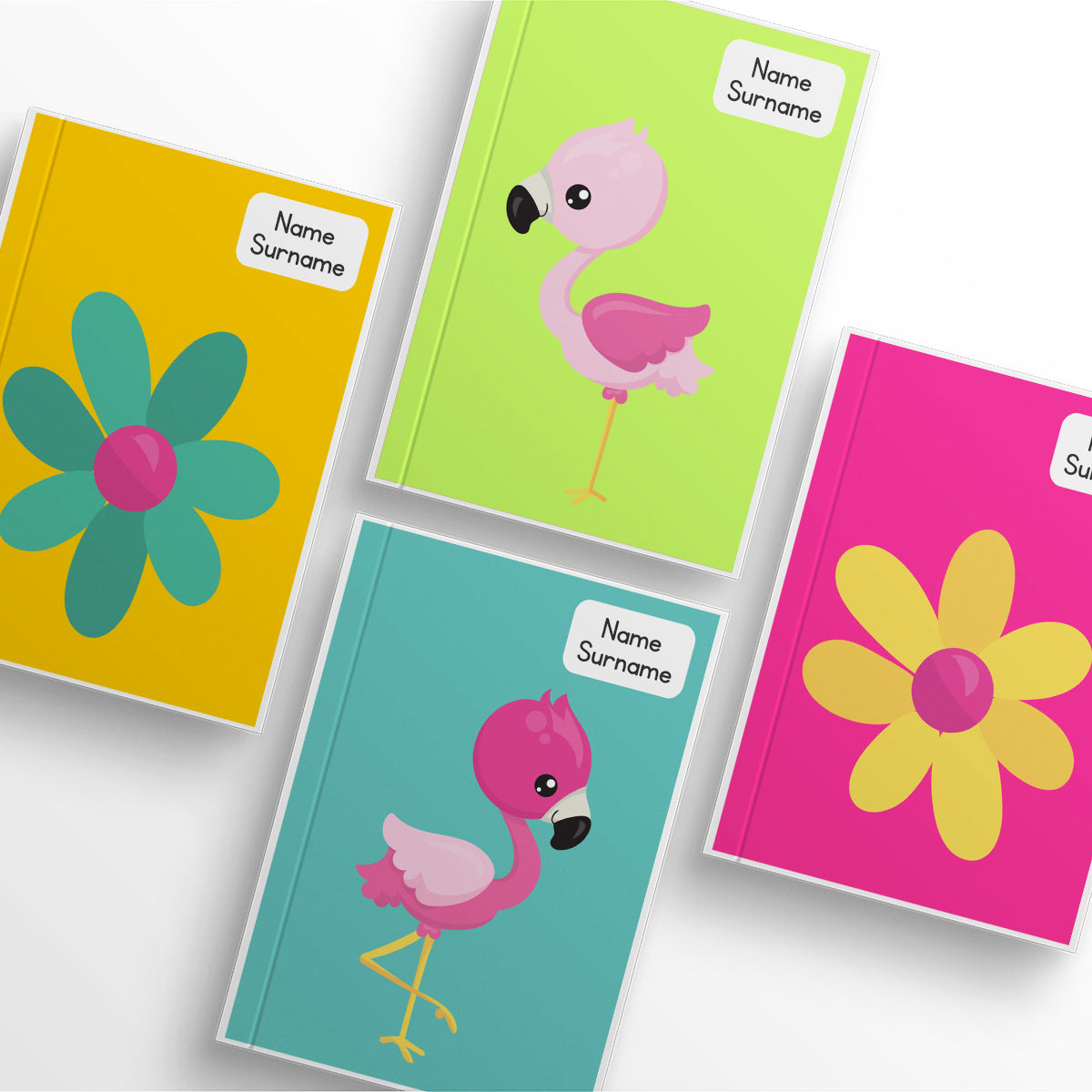 Flamingos Book Front Covers – Stickit Designs
