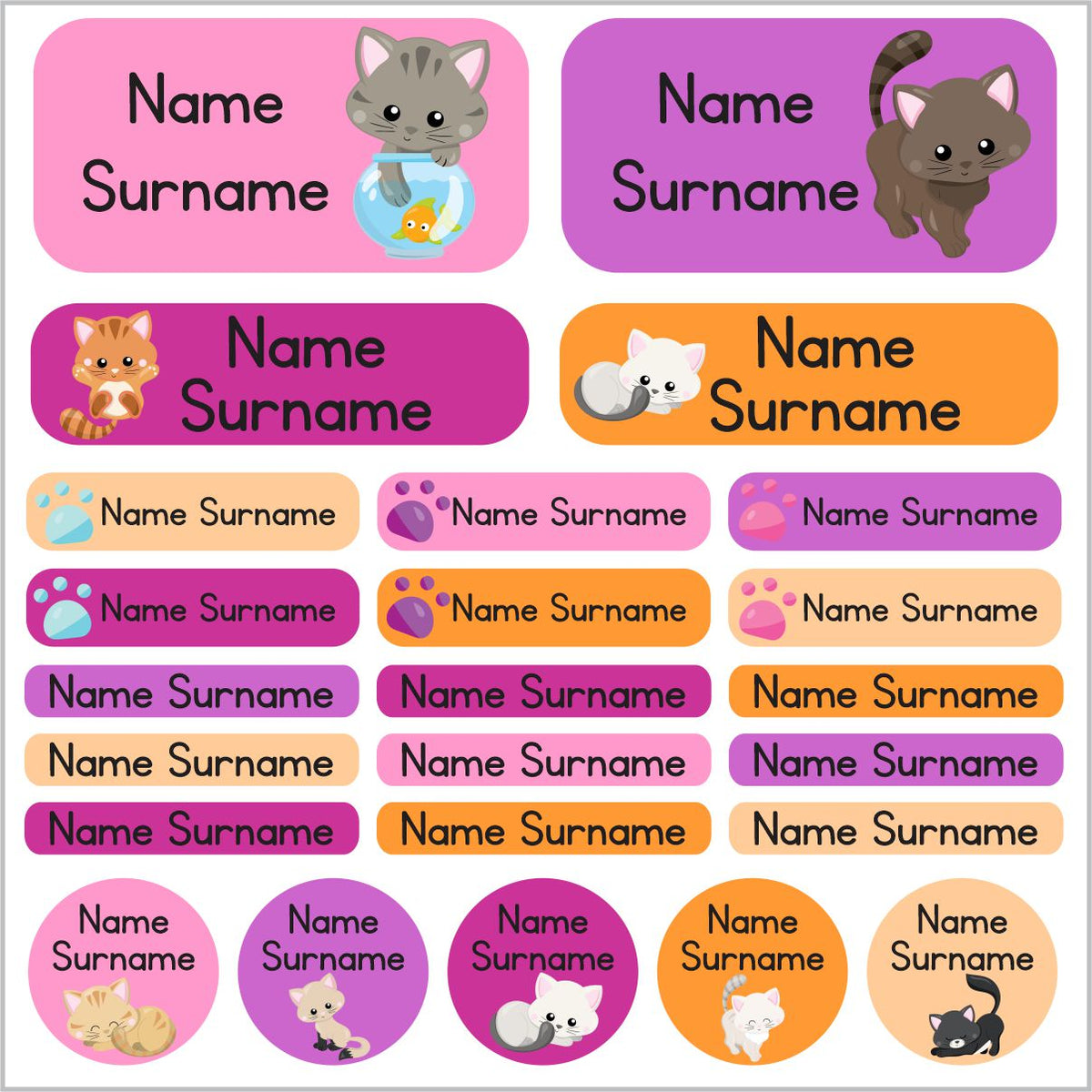 Kittens Labels – Stickit Designs