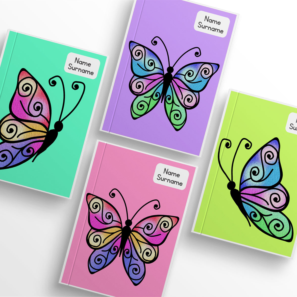 Butterflies Book Front Covers – Stickit Designs