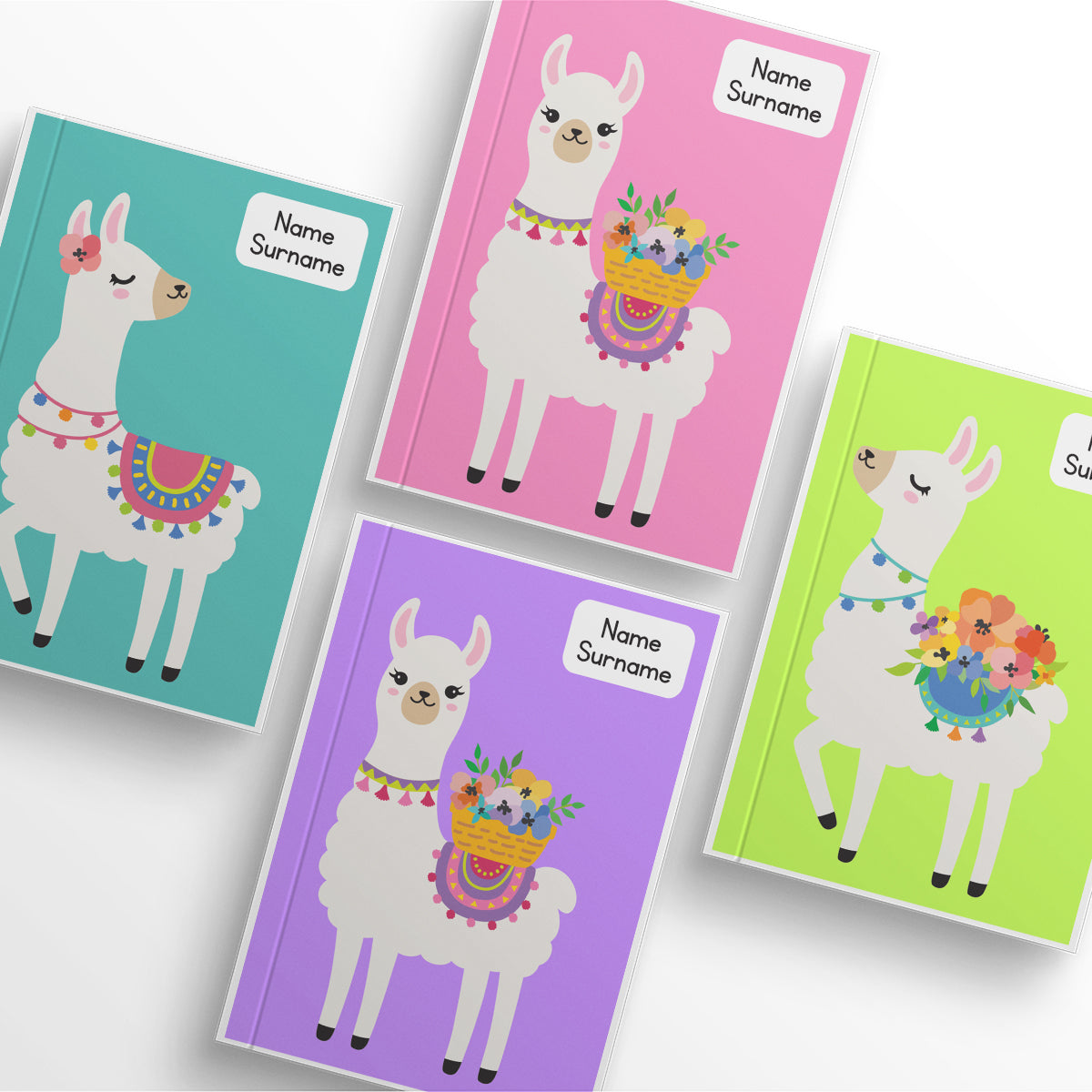 Llamas Book Front Covers – Stickit Designs