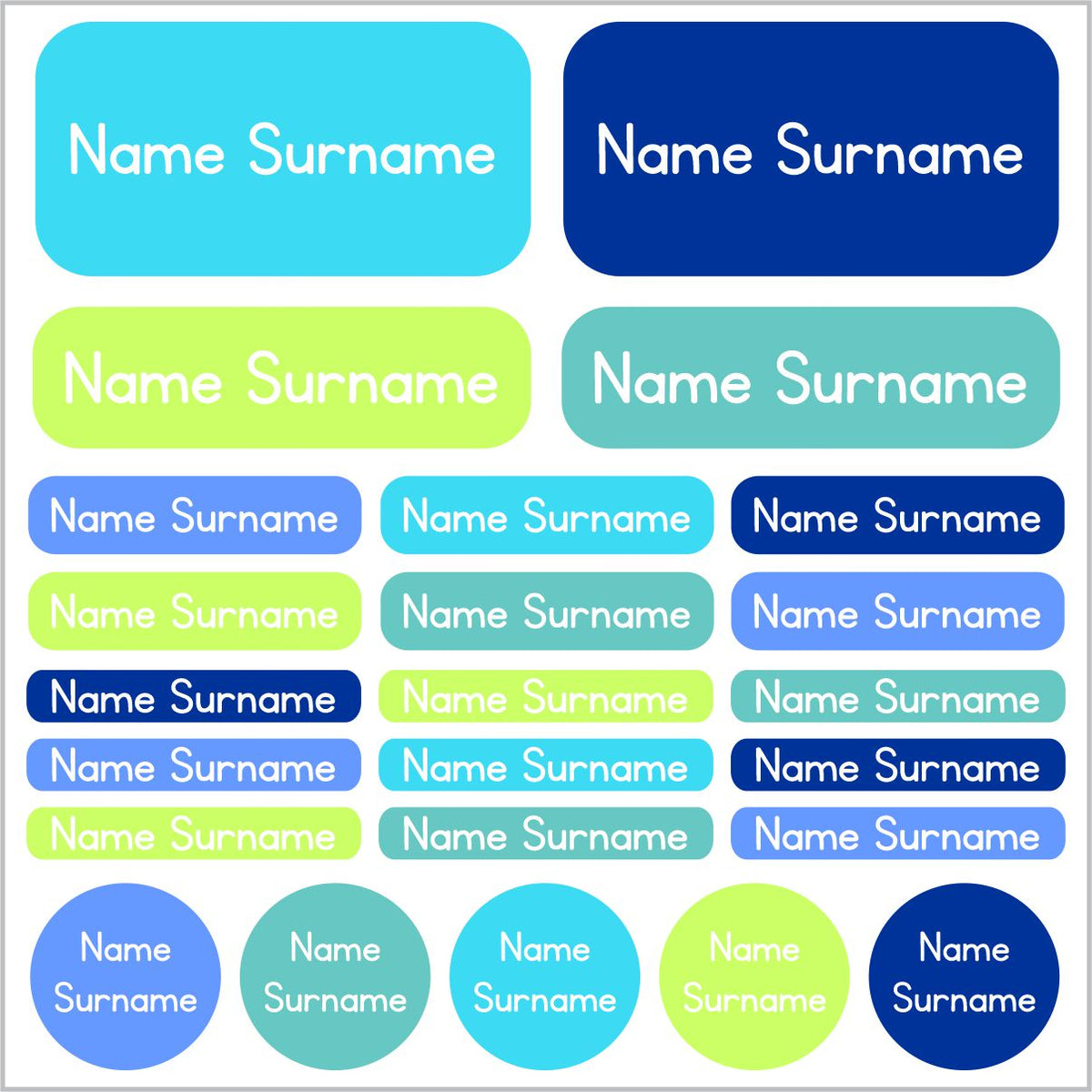 Blue and Green Labels – Stickit Designs