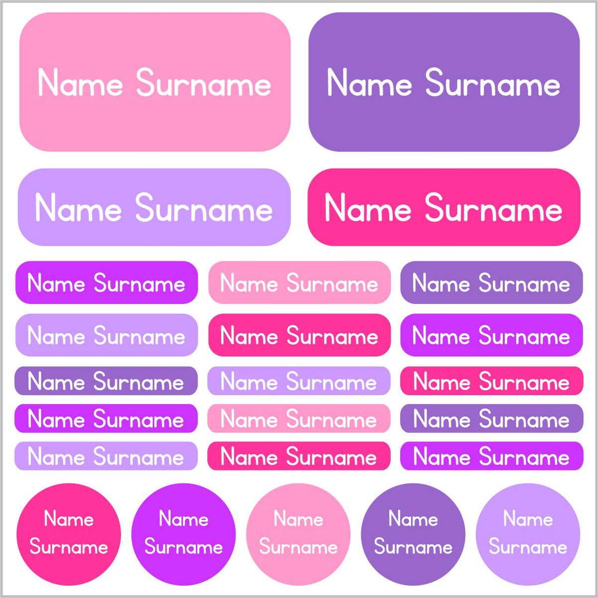 Pink and Purple Labels – Stickit Designs