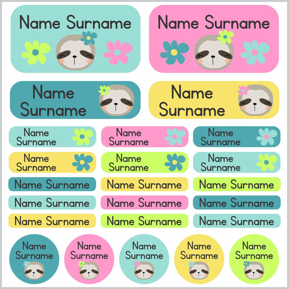 Sloths Labels – Stickit Designs