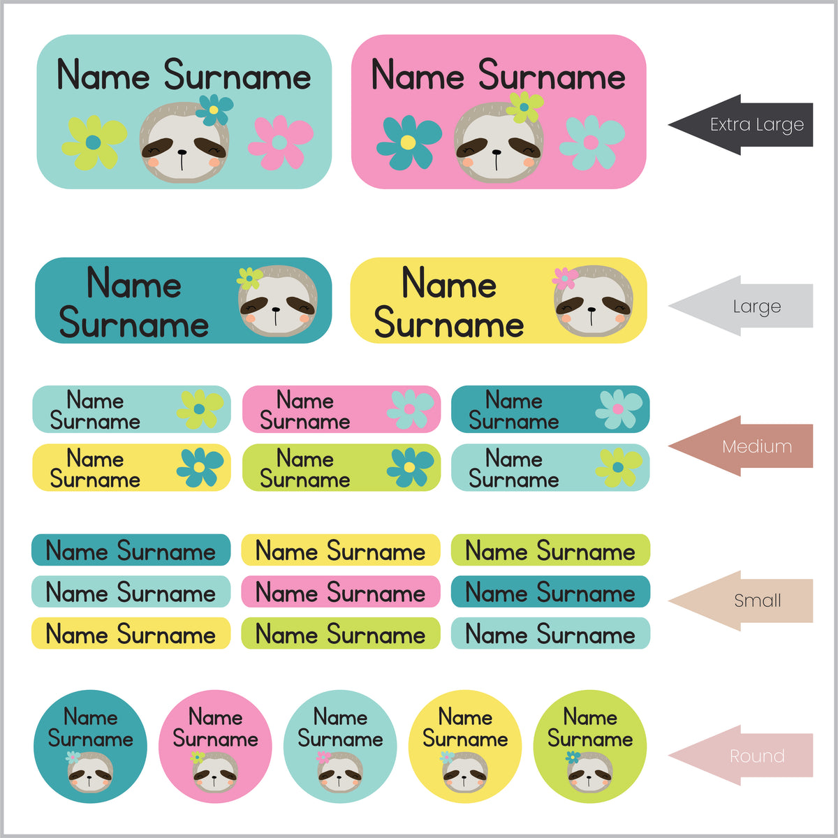 Sloths Additional Labels – Stickit Designs
