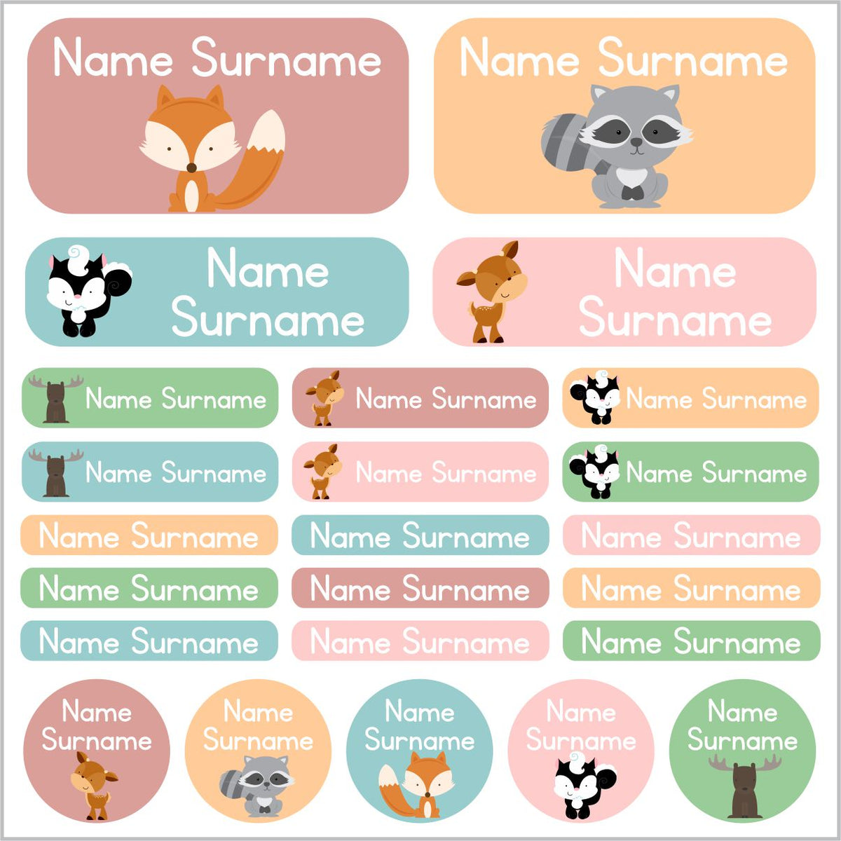 Woodland Animals Labels – Stickit Designs