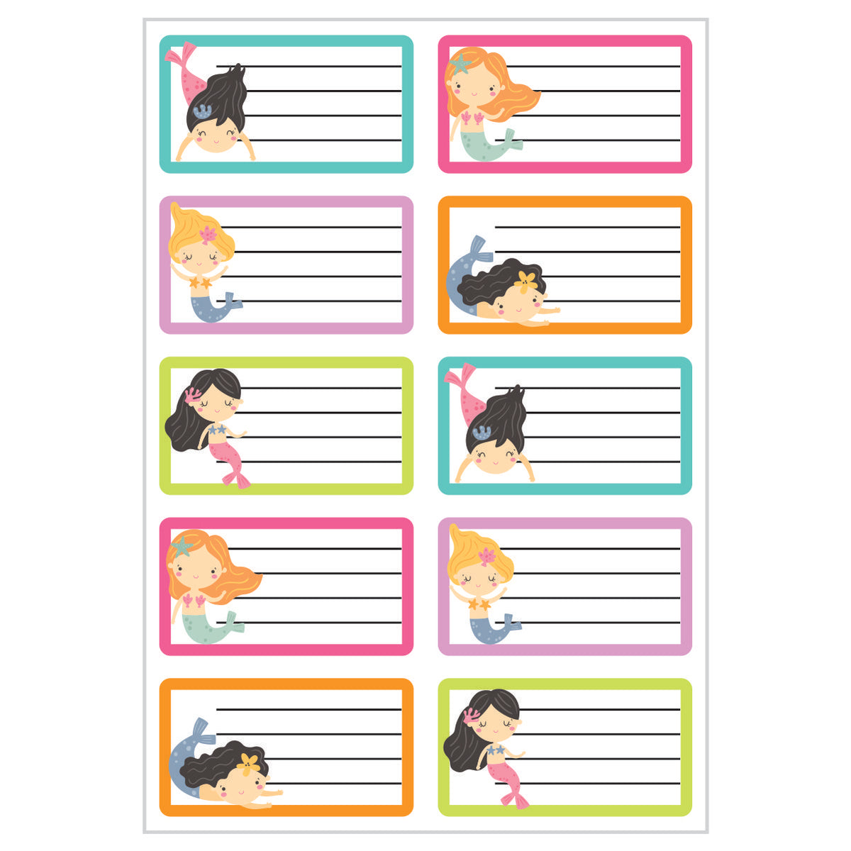 Mermaids Book Labels – Stickit Designs