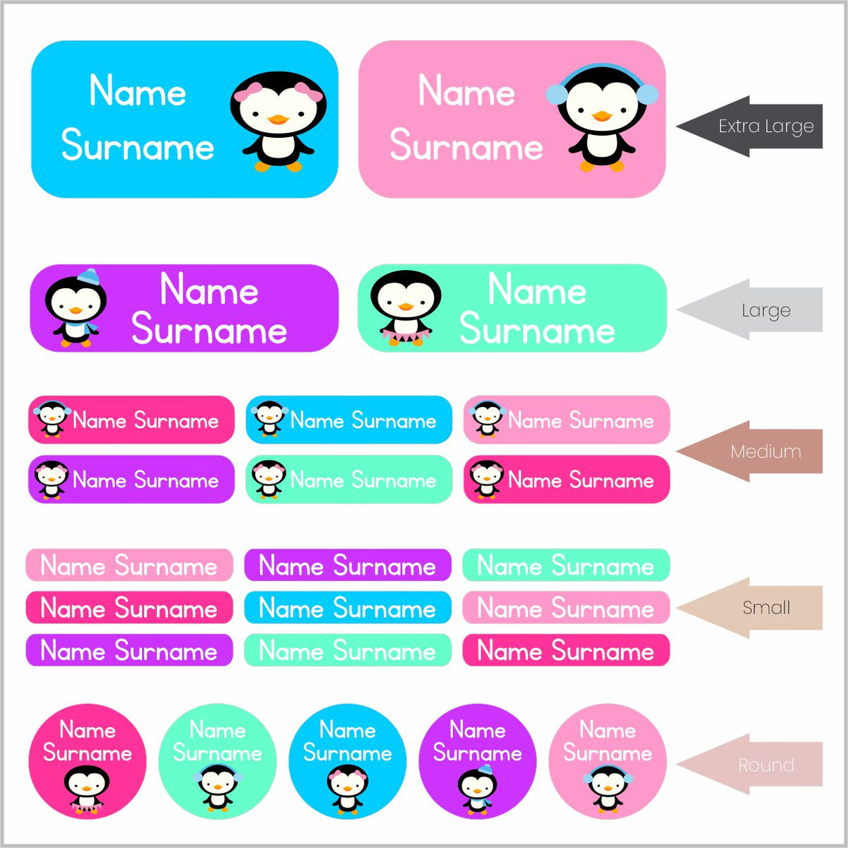 Penguins Additional Labels – Stickit Designs