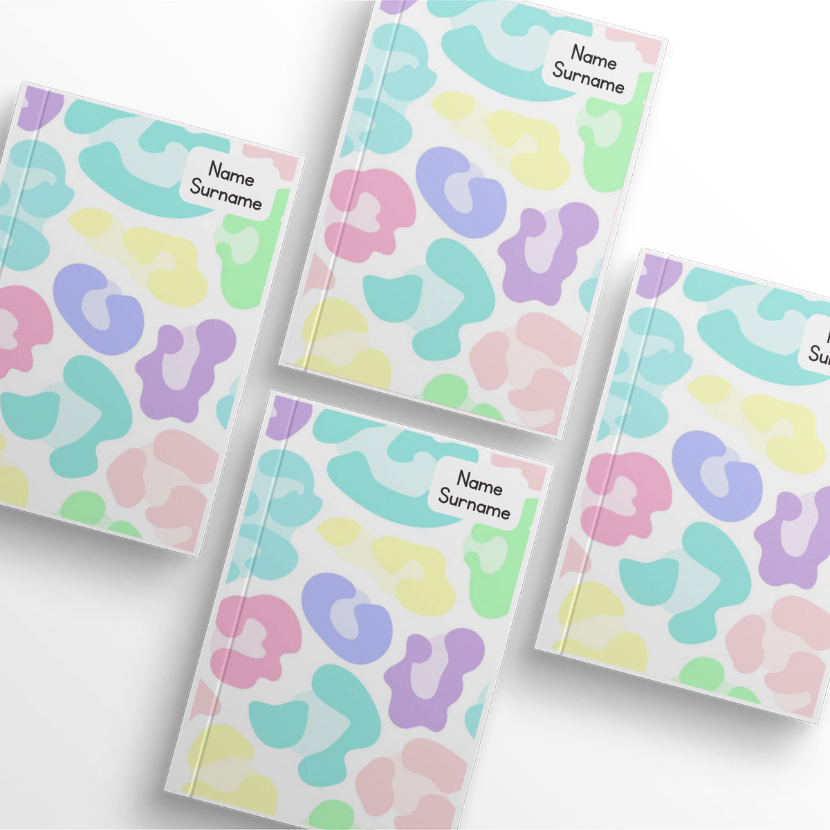 Pastel Leopard Print Book Front Covers – Stickit Designs