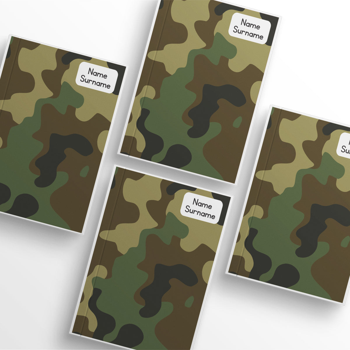 Camo Book Front Covers – Stickit Designs