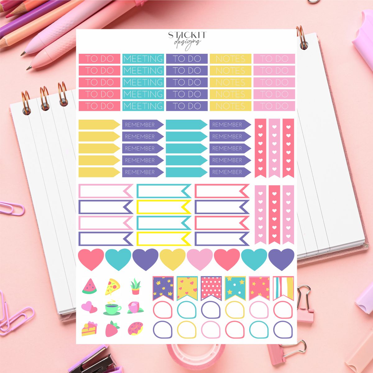 Bright Coloured Planner Stickers – Stickit Designs