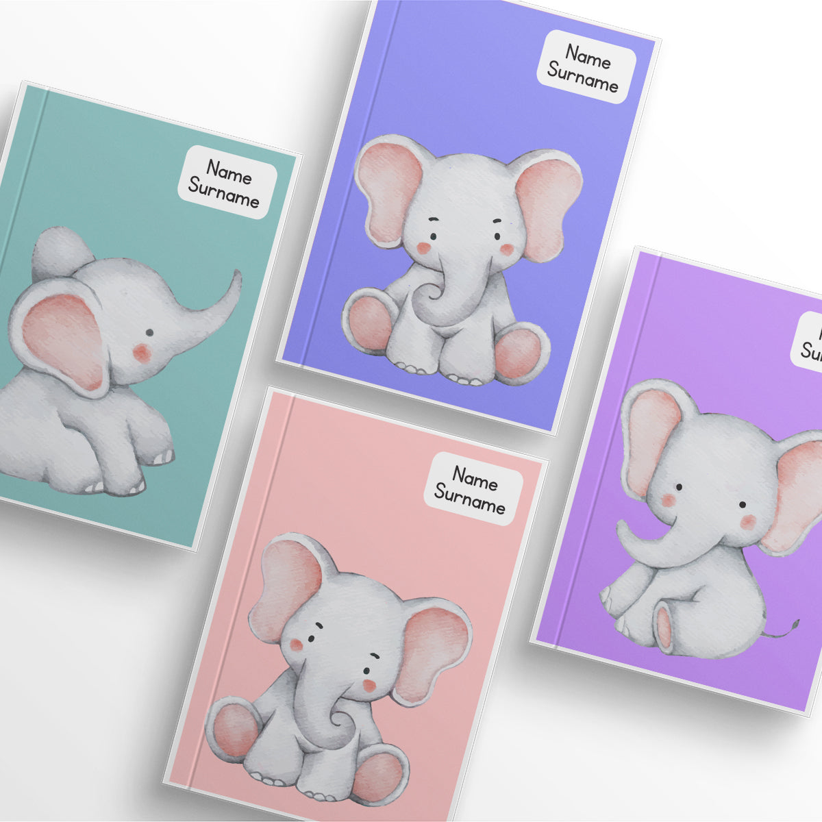 Baby Elephant Book Front Covers – Stickit Designs