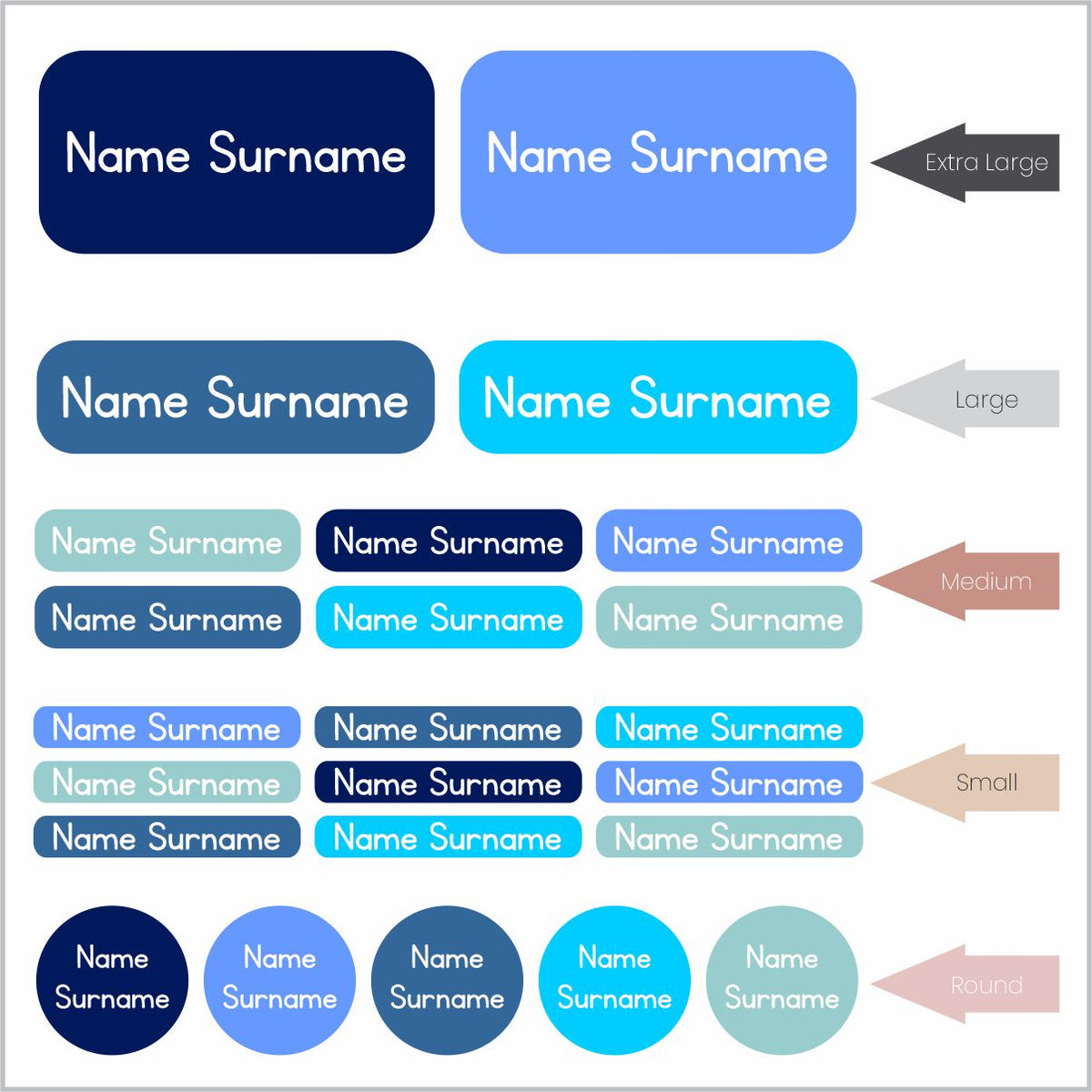 Shades of Blue Additional Labels – Stickit Designs