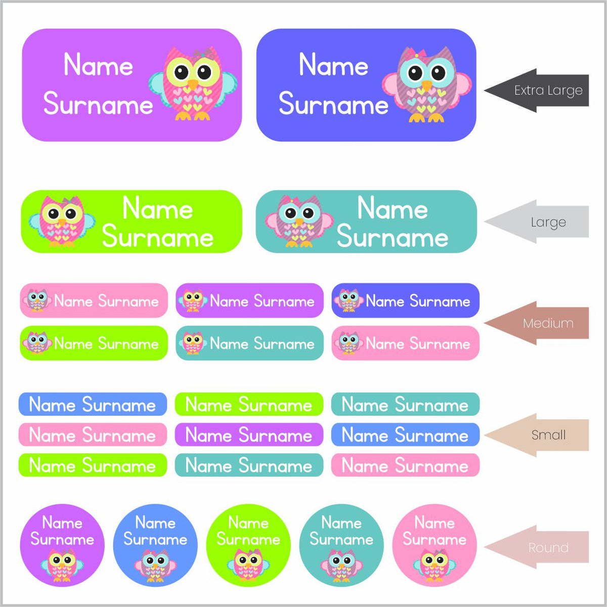 Owls Additional Labels – Stickit Designs