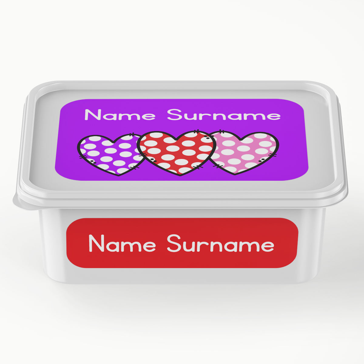 Dotted Hearts Ice Cream Tub Labels – Stickit Designs