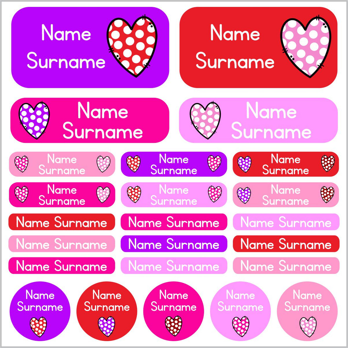 Dotted Hearts Labels – Stickit Designs