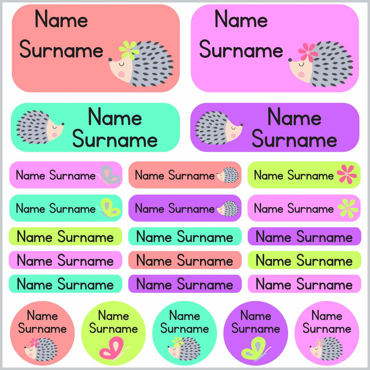 Hedgehogs Labels – Stickit Designs