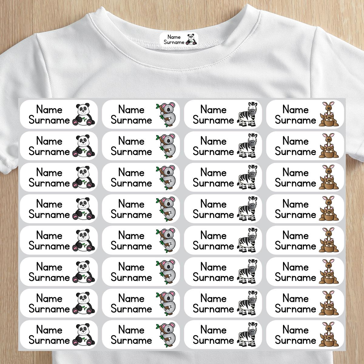 Girl Wild Animals Iron-On Clothing Labels – Stickit Designs