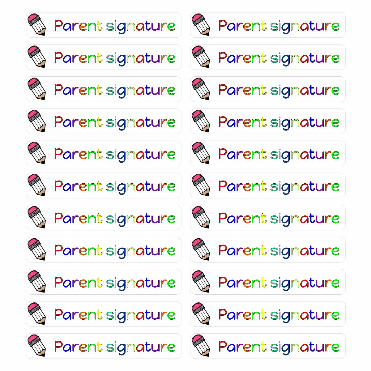 Parent Signature Stickers (Various Languages) – Stickit Designs