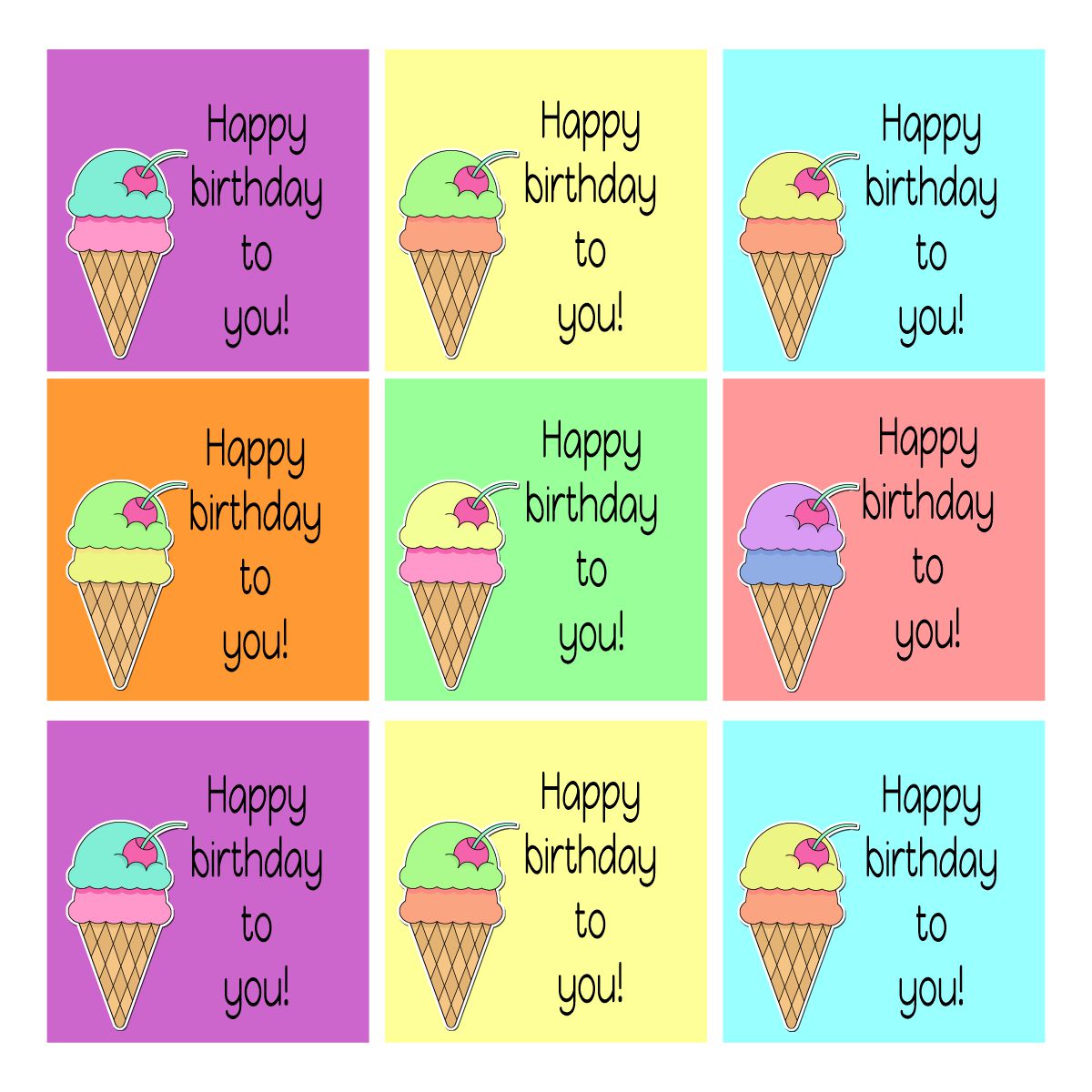 Ice-Cream Birthday Stickers (Various Languages) – Stickit Designs