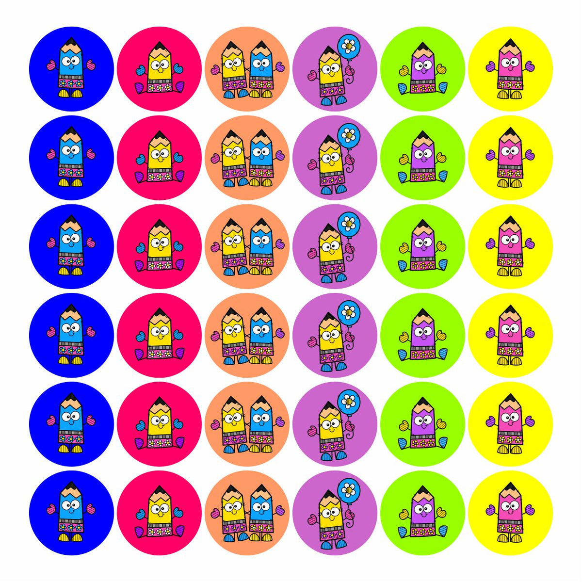 Medium Happy Pencil Stickers – Stickit Designs