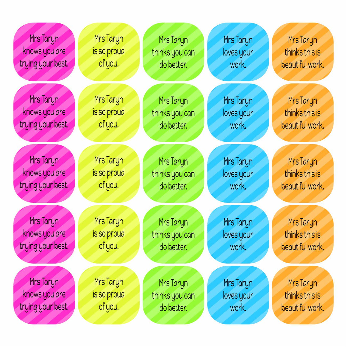 Personalised Coloured Stickers (Various Languages) – Stickit Designs