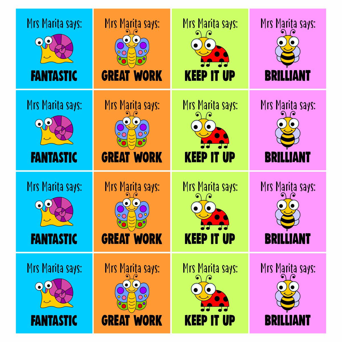 Personalised Insect Stickers (Various Languages) – Stickit Designs