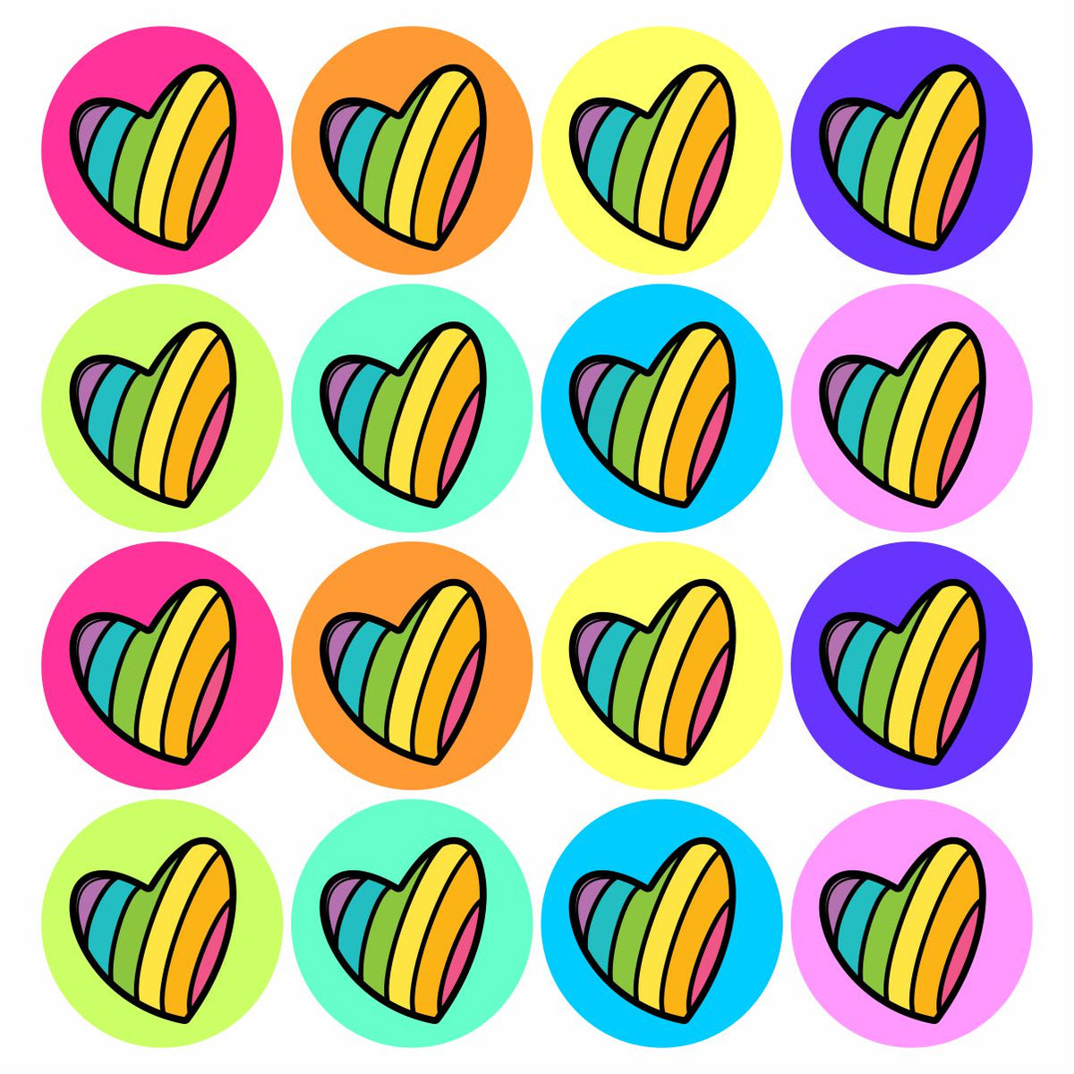 Extra Large Rainbow Heart Stickers – Stickit Designs